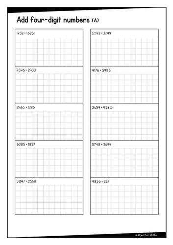 Add four-digit numbers | Operation Maths