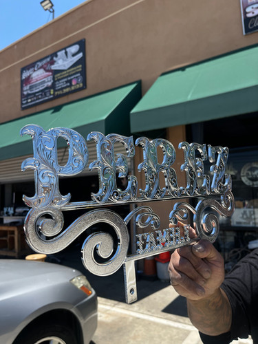 Custom Chrome Engraved "Perez Family" Car Plaque #1 | AP SHOWCHROME