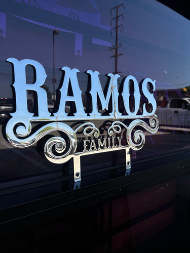 Custom Chrome "Ramos Family" Car Plaque | AP SHOWCHROME