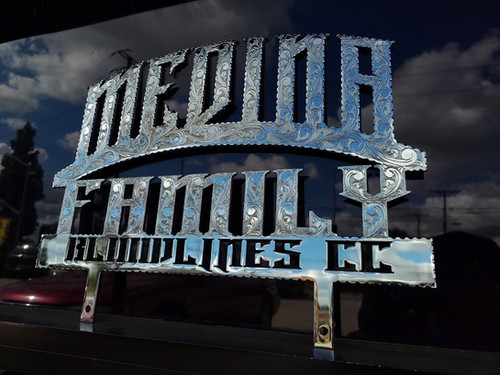 Chrome & Engraved Car Plaque (Front & Back Side) | AP SHOWCHROME