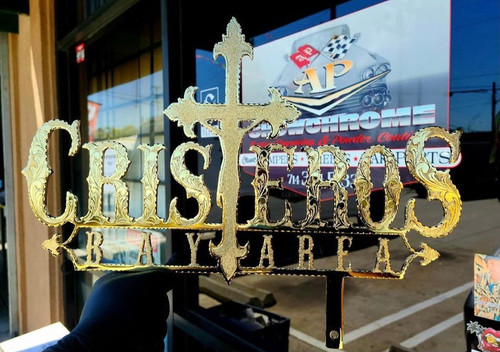 Gold & Engraved Car Plaque (Front & Back Side) | AP SHOWCHROME
