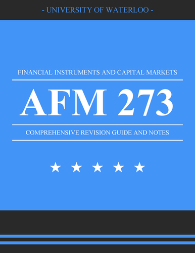 AFM 273: Financial Instruments and Capital Markets - University of Waterloo