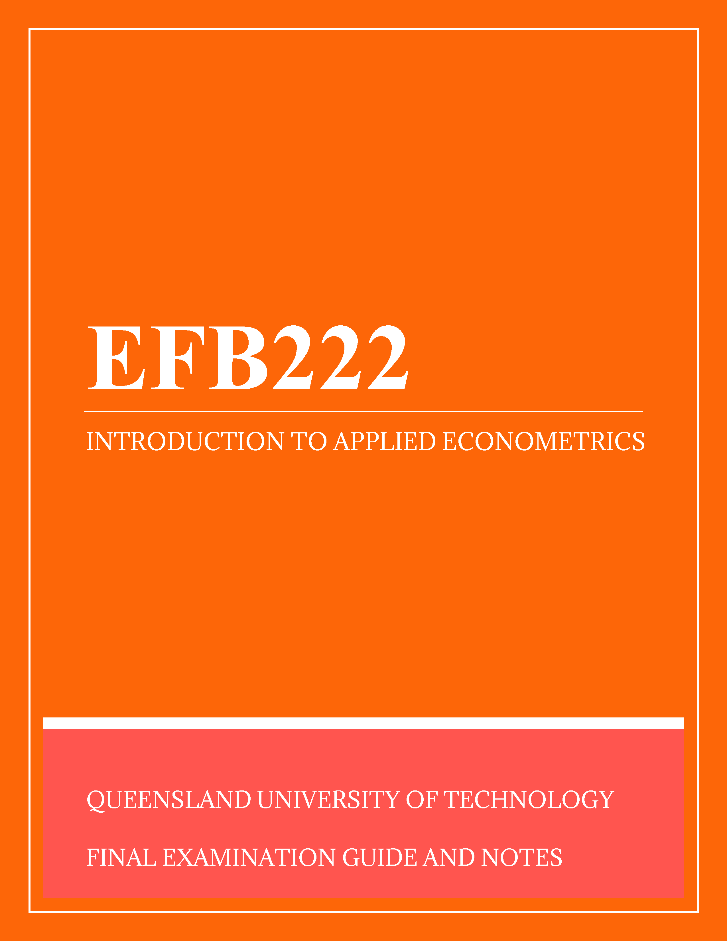 QUT - EFB222: Introduction to Applied Econometrics