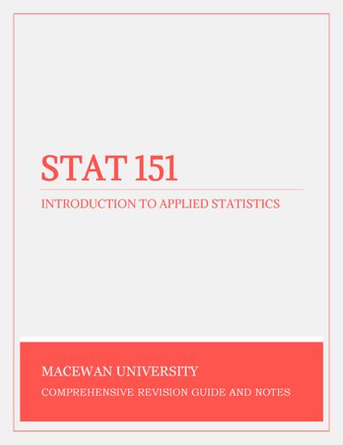 STAT 151: Introduction to Applied Statistics | MacEwan University