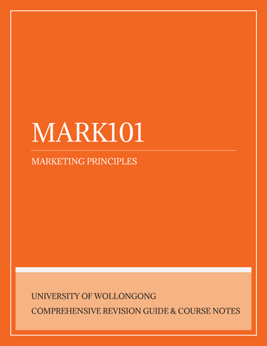 MARK101 - Marketing Principles | University of Wollongong