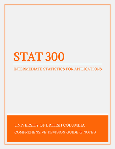 STAT 300: Intermediate Statistics for Applications | UBC
