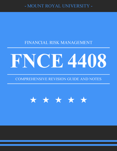 FNCE 4408: Financial Risk Management | Mount Royal University