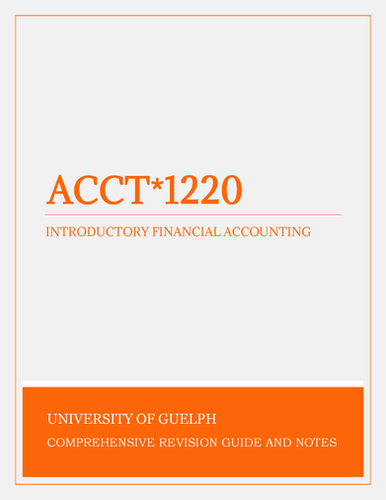 ACCT*1220: Introductory Financial Accounting - University of Guelph