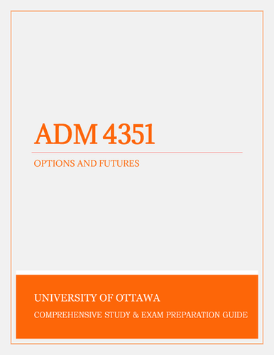 ADM 4351: Options and Futures - University of Ottawa