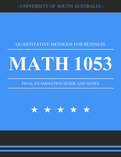 MATH 1053 - Quantitative Methods for Business | University of South ...