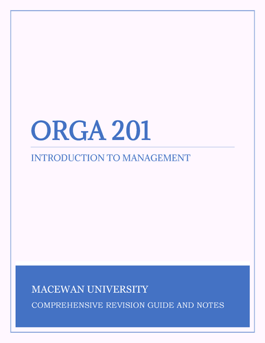 ORGA 201: Introduction to Management | MacEwan University