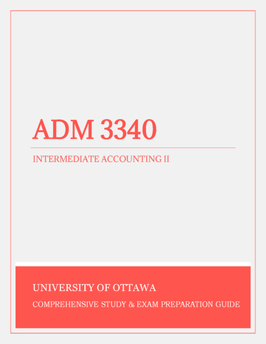 ADM 3340: Intermediate Accounting II - University of Ottawa