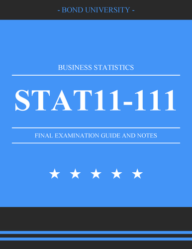 STAT11-111: Business Statistics (Solutions) | Bond University