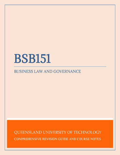 BSB151: Business Law and Governance | Queensland University of Technology
