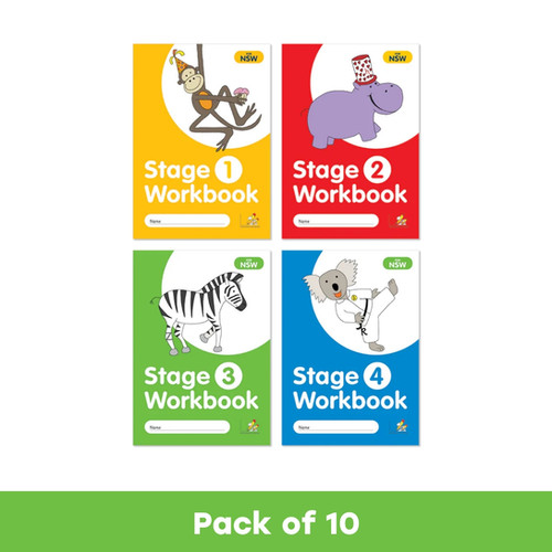Stage 1-4 Workbooks Pack of 10 | Liz Kane Literacy