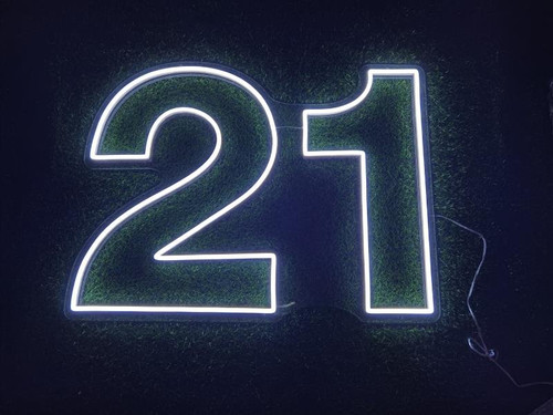 Neon Sign '21' | Party Up Event Hire