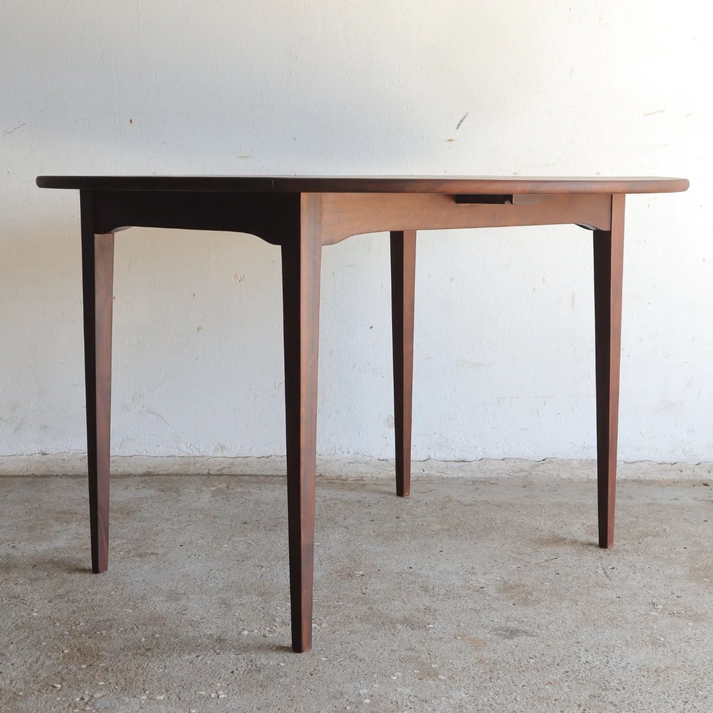 Mid-Century solid imbuia dropleaf dining room table by E.E Meyer for ...