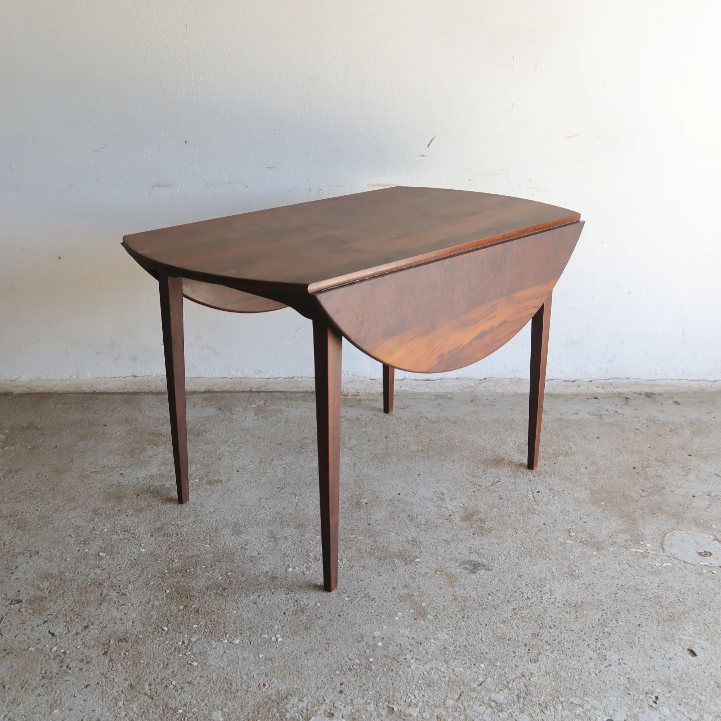 Mid-Century solid imbuia dropleaf dining room table by E.E Meyer for ...
