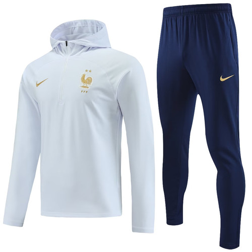 France 2024 Hooded Tracksuit Set - White | Futbol Shop US