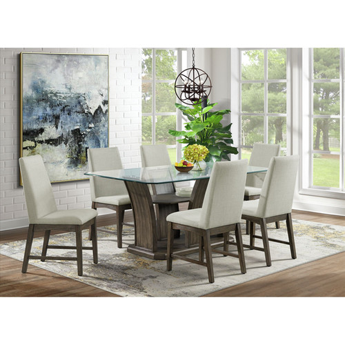 (Dealer Pricing) Dapper 7 Piece Glass Top Dining Set | Stirling Thompson
