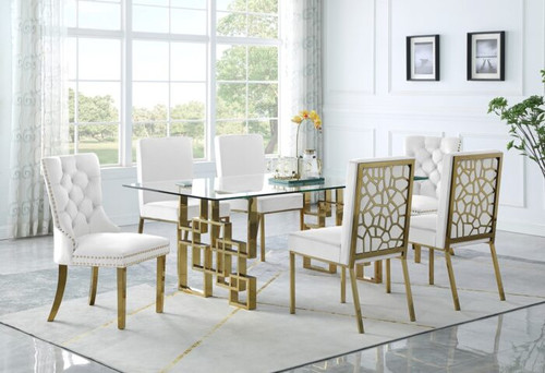 PIERRE GOLD DINING SET 7 PC | angiesalesfurniture