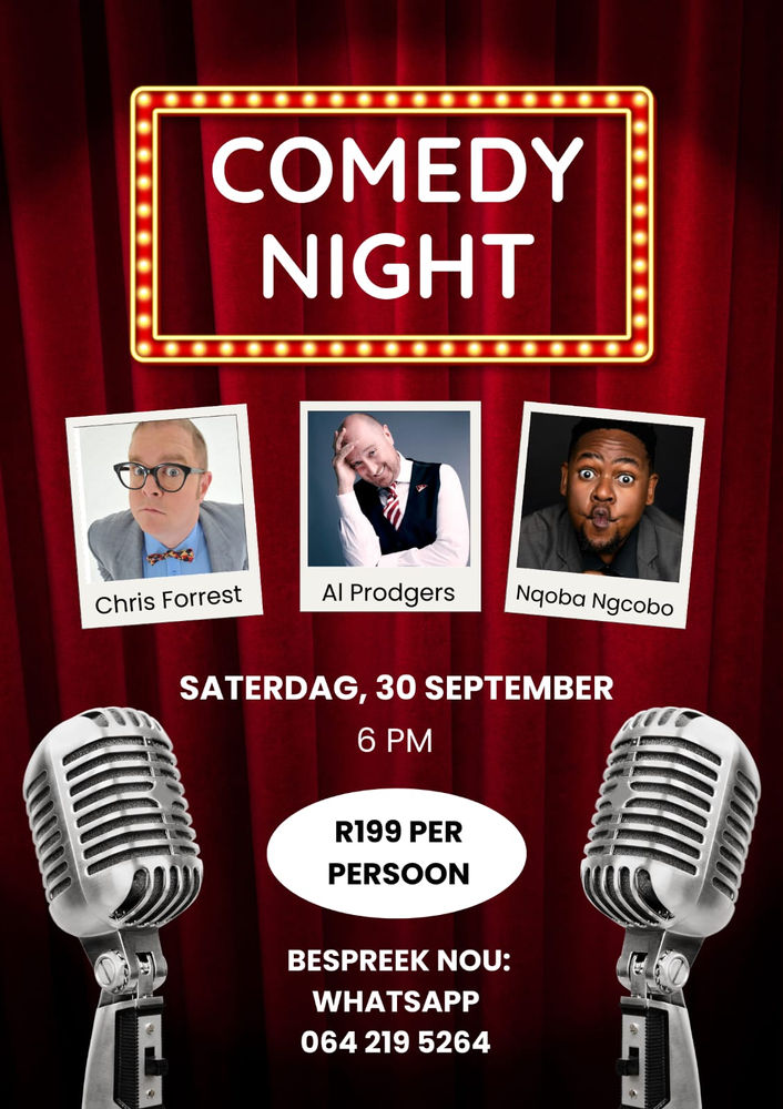 Laughter Will Fill the Air at Comedy Night @ Chapter 2, Die Straatkat ...