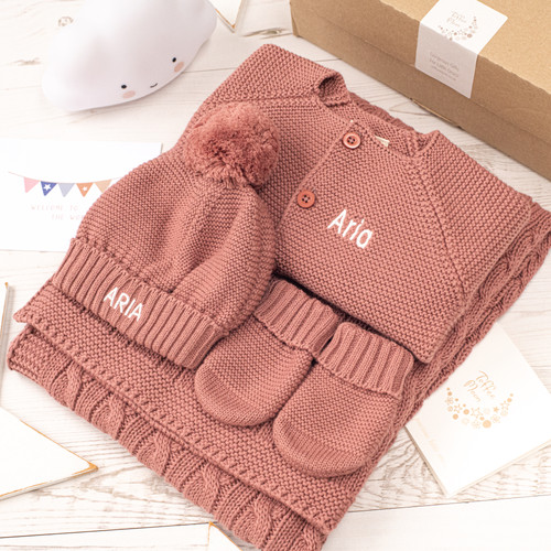 Nutmeg Baby Blanket Cardigan Hat Gift Set | Toffee Moon Kids-Babies