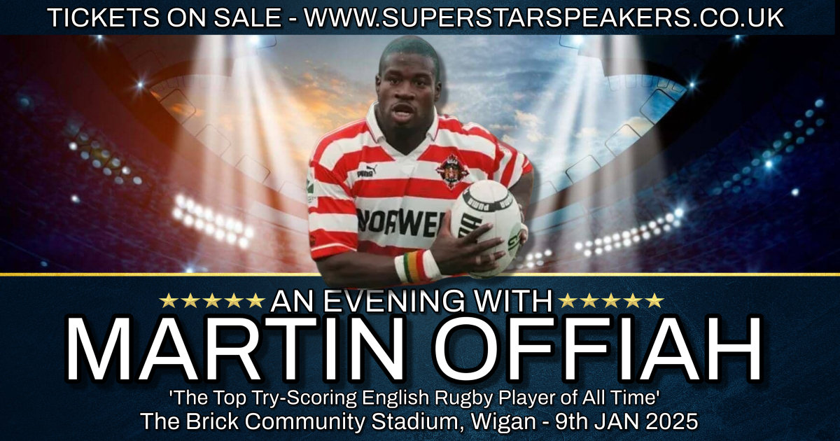 An Evening with Martin Offiah - 9th Jan 2025 | Superstar Speakers