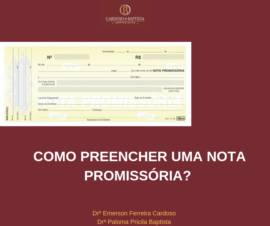 Como preencher uma Nota Promissória?