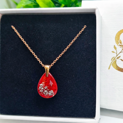 Alouette | Classic 14x10mm teardrop memorial necklace | SWL Keepsakes
