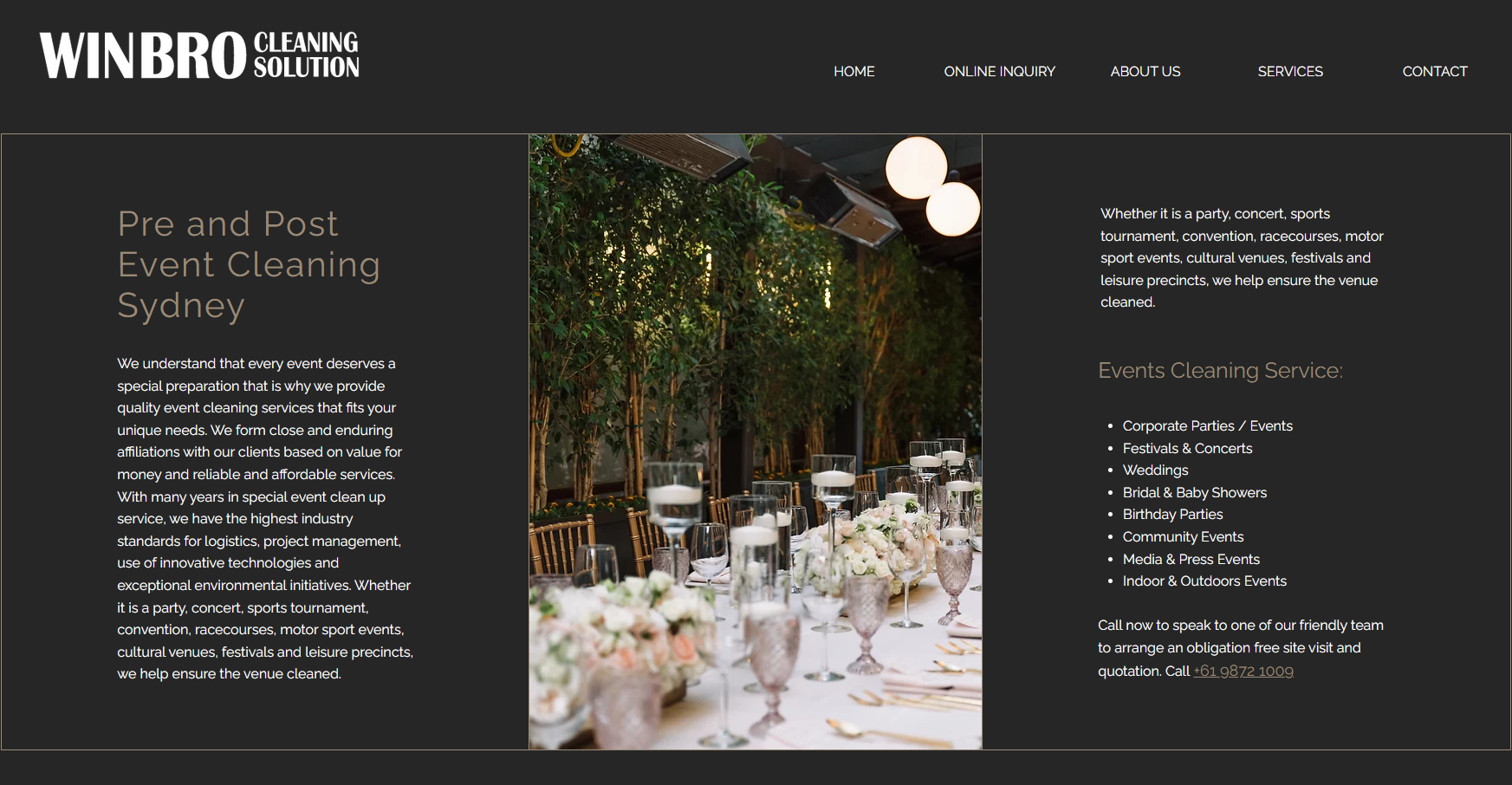 PRE AND POST EVENT CLEANING | Winbro Event Cleaning Services in Sydney