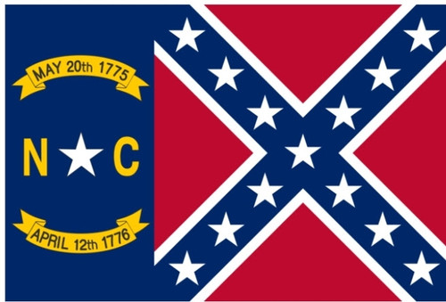 North Carolina Confederate w/ yellow banners flag | Webster Confederate