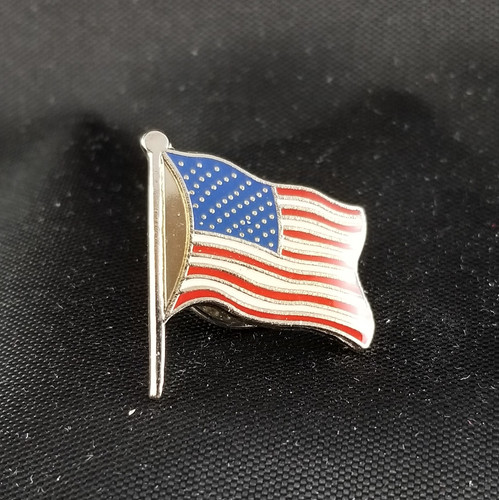 Waving American Flag Hat Pin | Webster Confederate