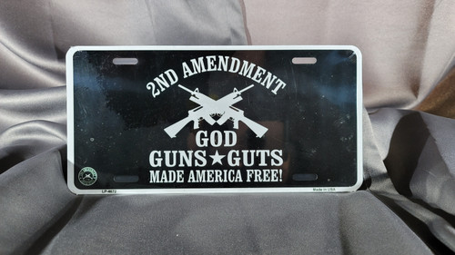 2nd Amendment God,Guns & Guts... license plate | Webster Confederate