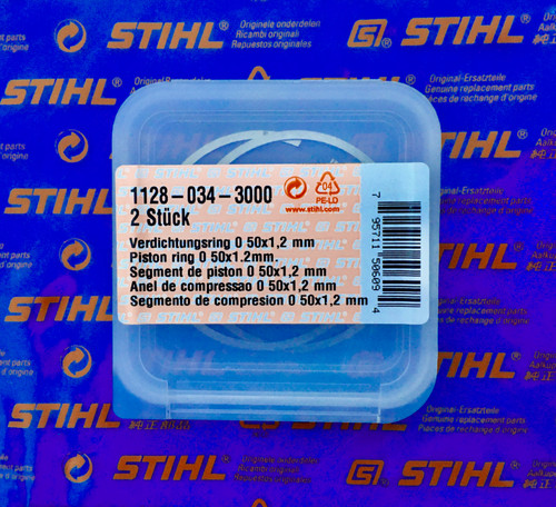 STIHL Genuine 044 MS440 MS441 etc Piston Rings (2) 50 x 1.2mm # 1128 ...