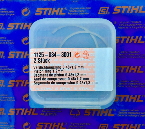 STIHL Genuine 034S 036 MS360 Piston Rings (2) 48 x 1.2mm # 1125 034 ...
