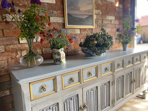An Elegant Pale Blue and Grey Sideboard | Tea and Tonic