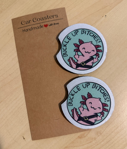 Drive Safe Axolotl - Car Coaster | Viva La Veedo