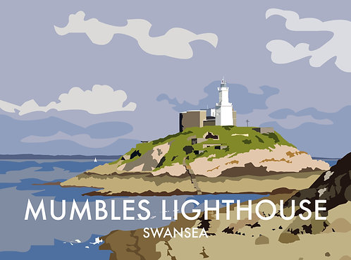 Mumbles Lighthouse, Swansea | Art by Lloyd