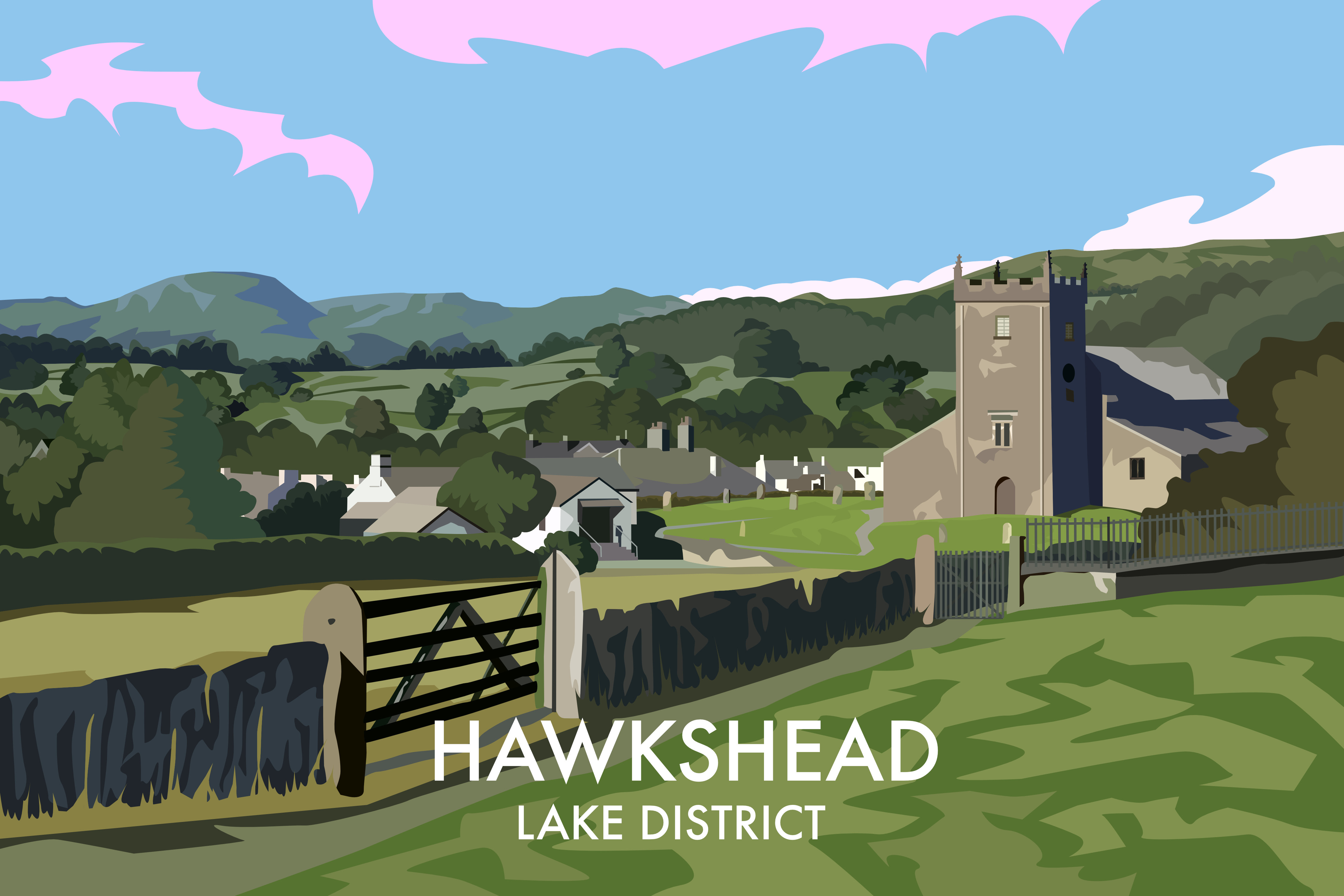 Hawkshead, The Lake District | lakedistrictart