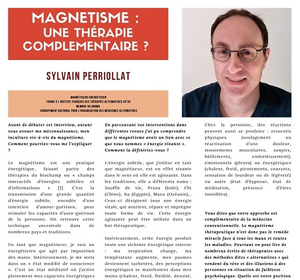 Media et presse parlent de Sylvain Perriollat Magnétiseur