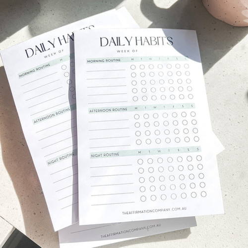 Daily Habits Tracker Notepad | Earth Sugar.