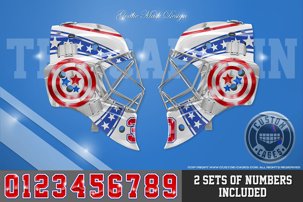 Custom Cages goalie mask decals
