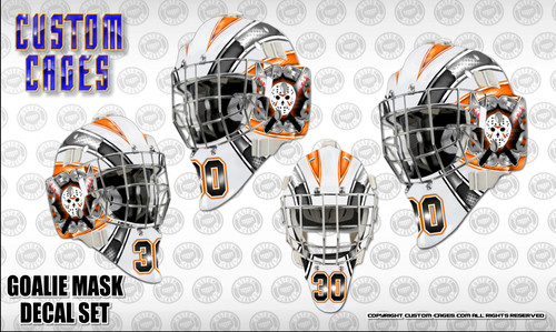 BRICK WALL #2-Goalie Mask Vinyl Decal Set | customcages