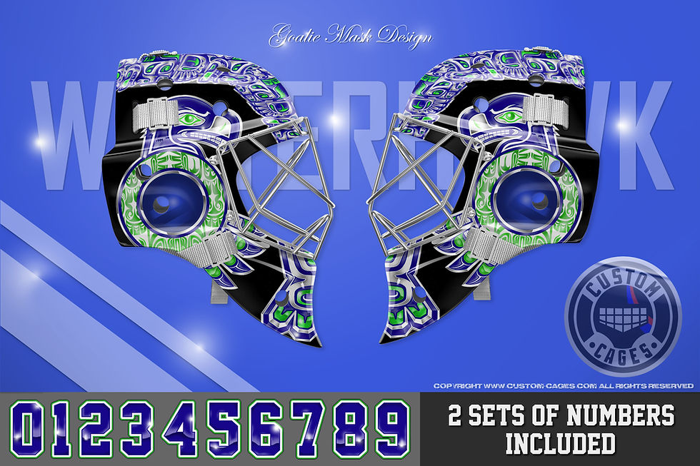 Custom Cages goalie mask decals 2/2