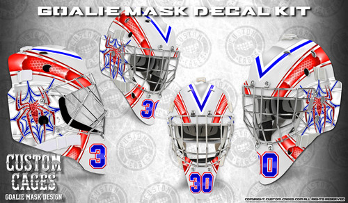 SPIDEY-Goalie Mask Vinyl Decal Set | customcages