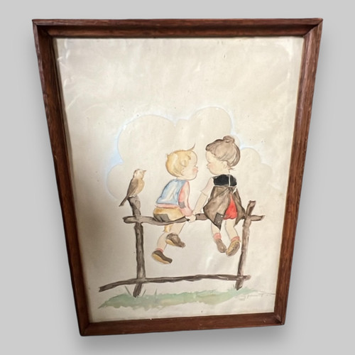 A 1930s Watercolour in the Style of Mabel Lucie Atwell | EvesandSamuel