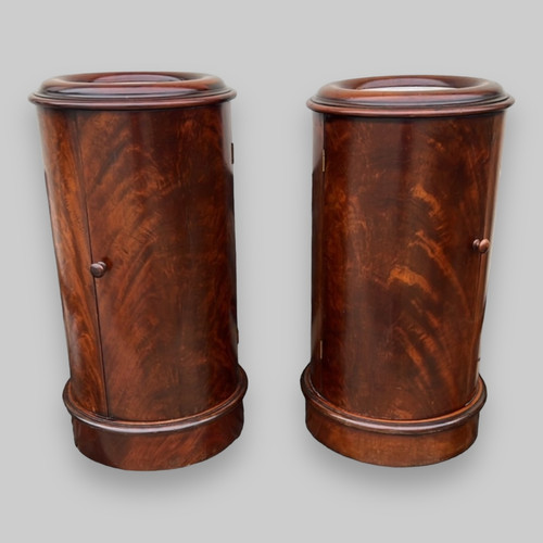 A Near Pair of Marble Topped bedside Pot Cupboards | EvesandSamuel