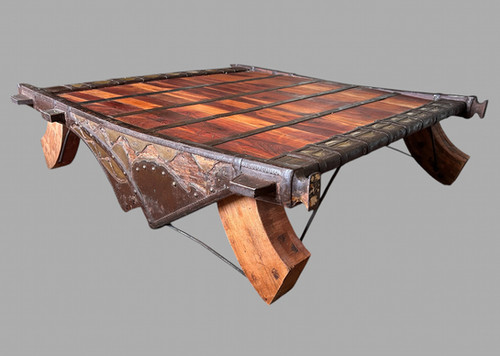 A Large Attractive Indian Ox Cart Coffee Table | EvesandSamuel