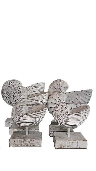 Wooden shell decoration set